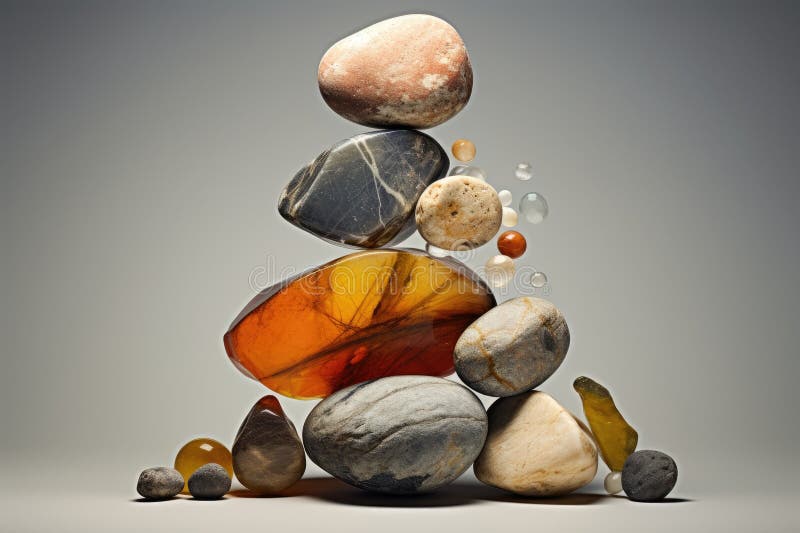 Abstract Composition Using Stones and Minerals Stock Illustration ...