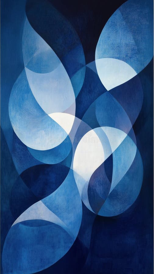 Abstract Composition Using Various Shades of Blue with Dynamic Shapes ...