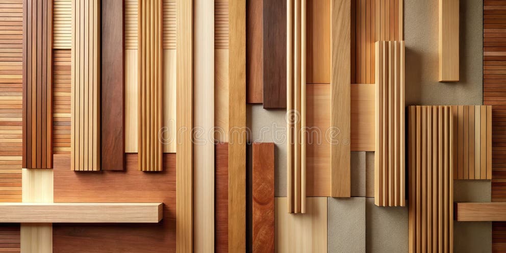 An Abstract Composition of Varied Wood Textures and Tones, Showing a ...