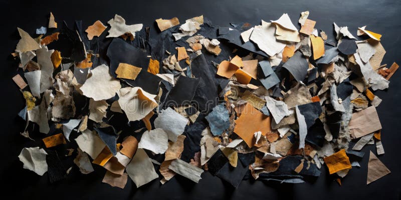 Abstract Composition of Various Torn Paper Scraps in Diverse Colors and ...