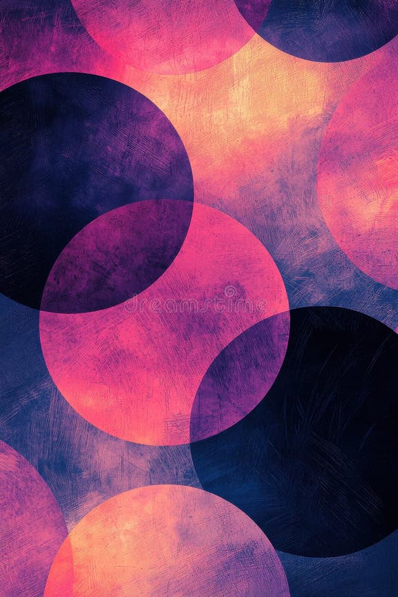 Abstract Composition with Vibrant Circles and Textured Background in ...