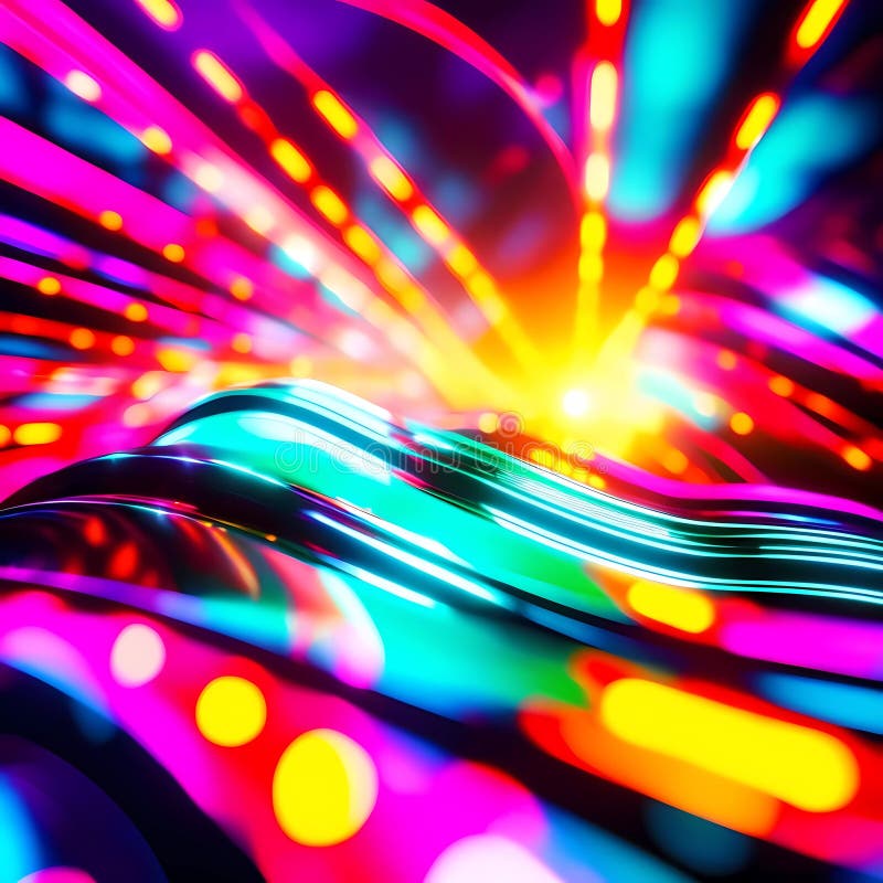 Abstract Composition Vibrant Fluorescent Colors Blending Seamlessly in ...