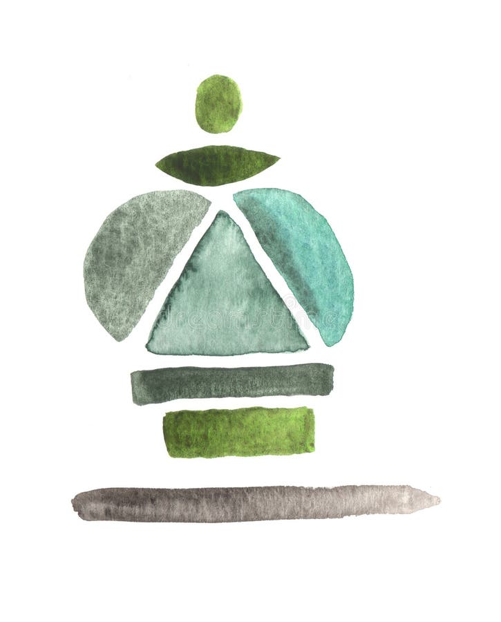 Abstract Composition of Watercolor Hand Painted Different Shapes Stock ...