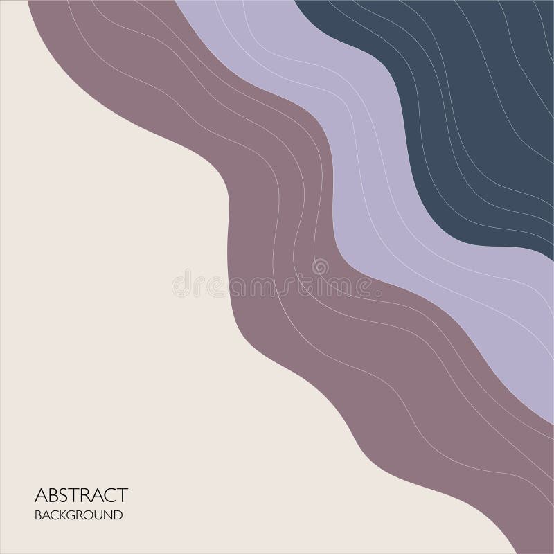 Abstract Composition with Wavy Lines in a Violet-blue Palette, Creating ...