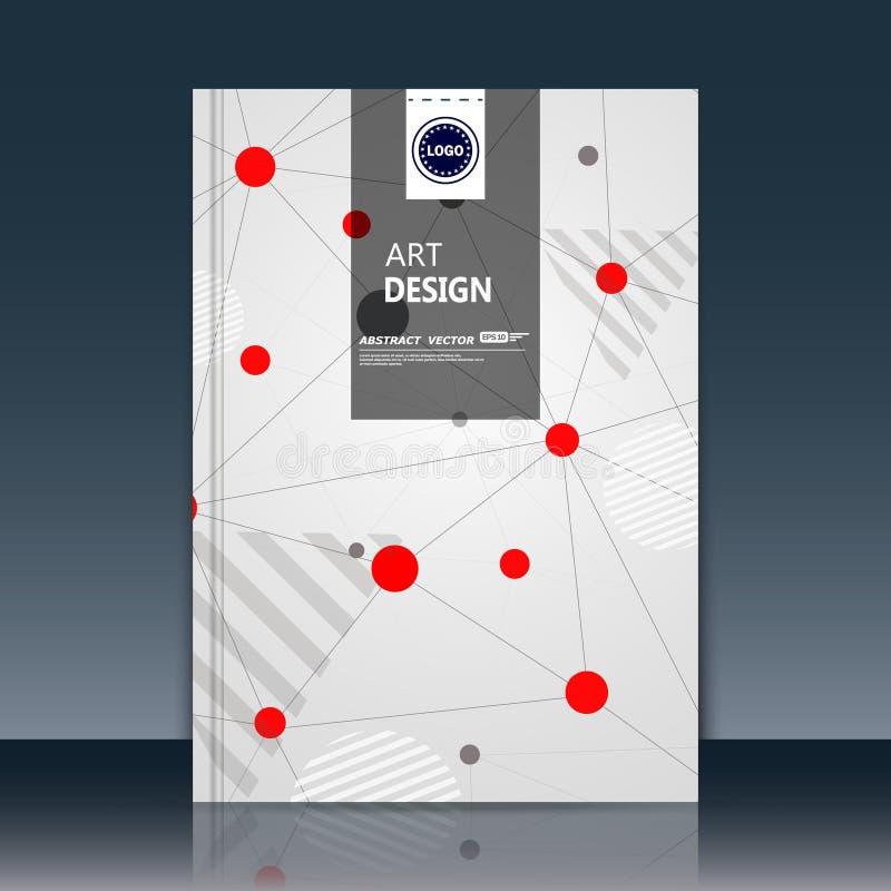 Abstract Composition, White A4 Brochure Title Sheet, Red Dot, Line ...