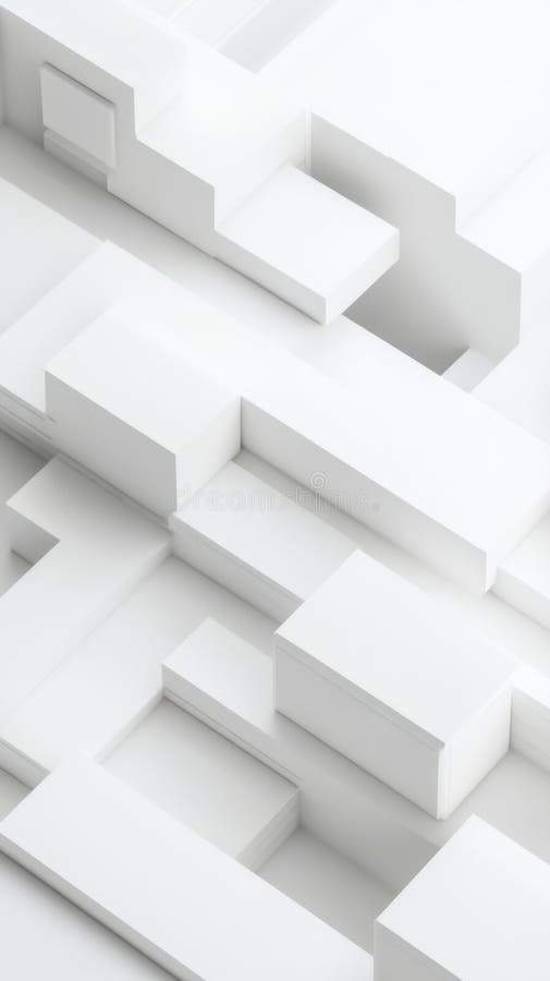 Abstract Composition of White Geometric Shapes Creating Modern ...