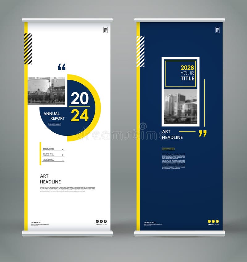 Abstract Composition. White Roll Up Brochure Cover Design. Info Banner ...
