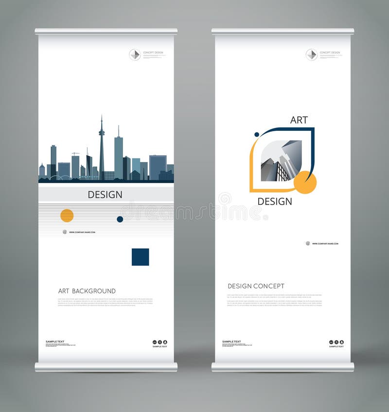 Abstract Composition. White Roll Up Brochure Cover Design. Info Banner ...
