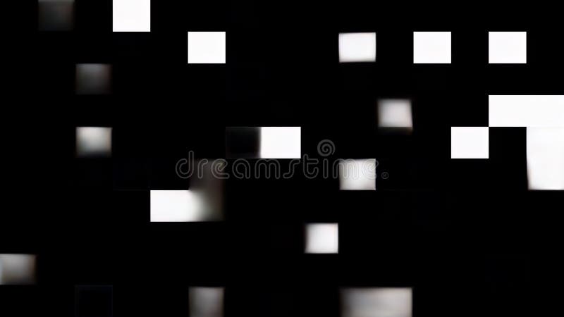 Abstract Composition of White Squares on a Black Background Stock ...