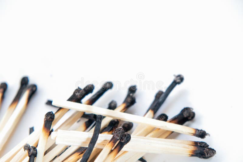 Burned Sticks on a White Background Stock Image - Image of heat ...
