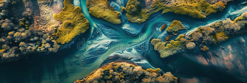 Abstract Compositions Created by Rivers and Water Bodies from Above ...
