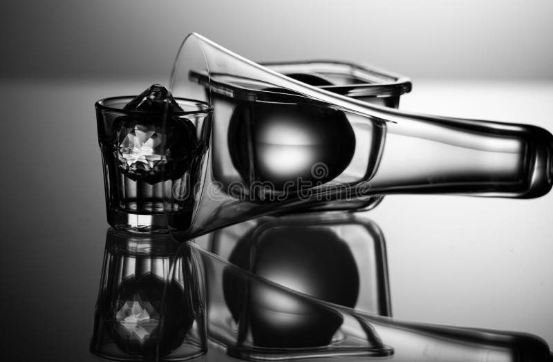 Abstract Compositions of Glass Objects with Reflections Stock Image ...