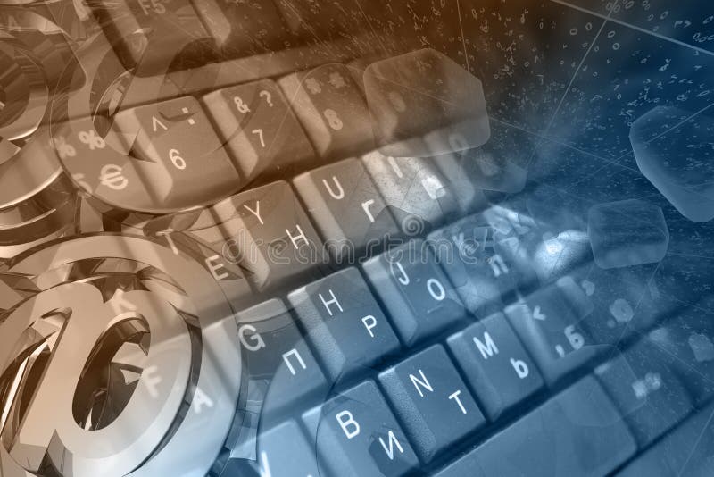 Keyboard, Mail Signs and Map Stock Image - Image of mail, business ...