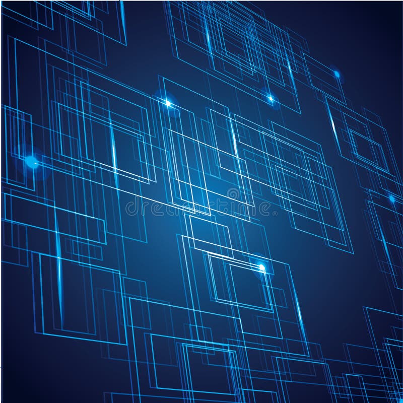 Abstract Computer Blue Background. Vector Illustration Decorative ...