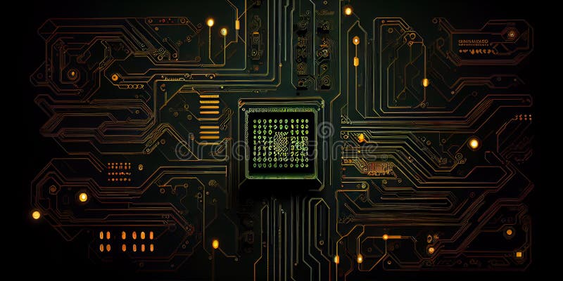 Abstract Computer Chip Background Concept Stock Illustration ...