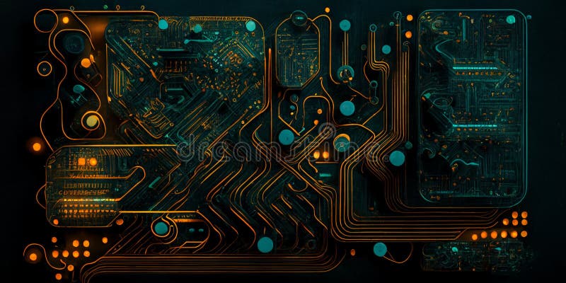 Abstract Computer Chip Background Concept Stock Illustration ...