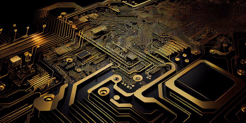 Abstract Computer Chip Background Concept Stock Illustration ...