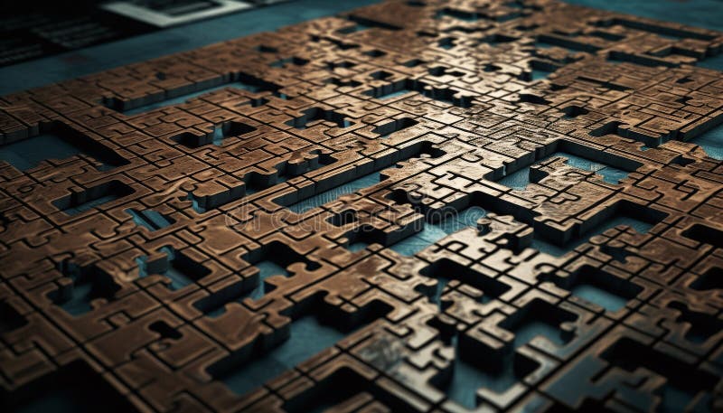 Abstract Computer Chip Puzzle Engineering Complex Solutions for ...