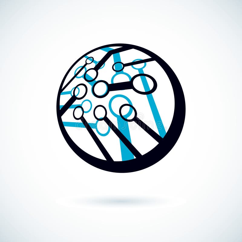 Abstract Computer Circuit Board, Round Technology Element Stock ...