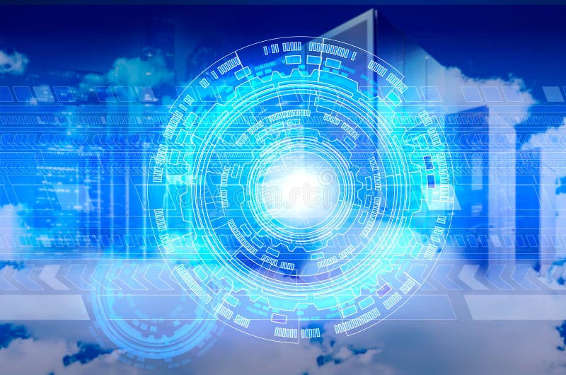 Abstract Computer in Cloudy Sky As Symbol for Cloud-computing Stock ...