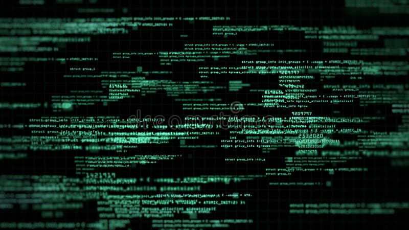 Abstract Computer Code Running Technology Digital Cyberspace ...