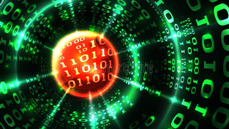 Abstract Hacking System Hacker Attack Broken Falling Binary Code Matrix Background With