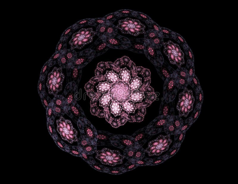 An Abstract Computer Generated Modern Fractal Design on Dark Background ...