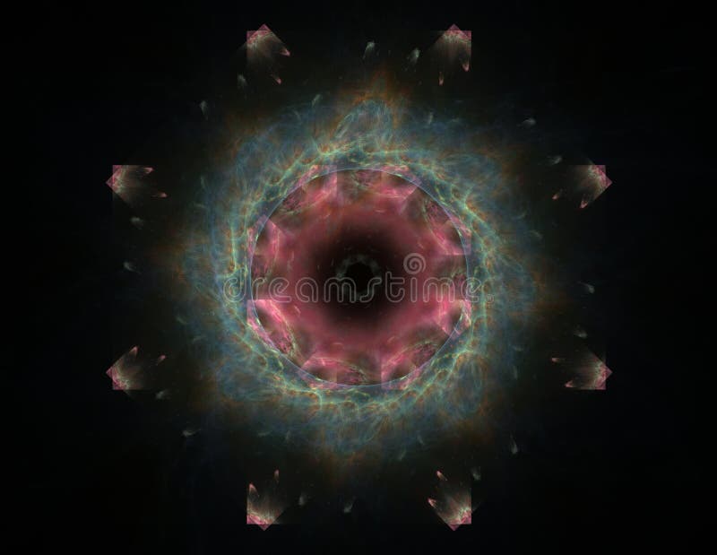 An Abstract Computer Generated Modern Fractal Design on Dark Background ...