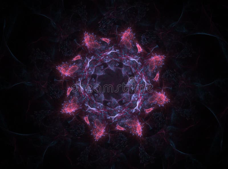 An Abstract Computer Generated Modern Fractal Design on Dark Background ...