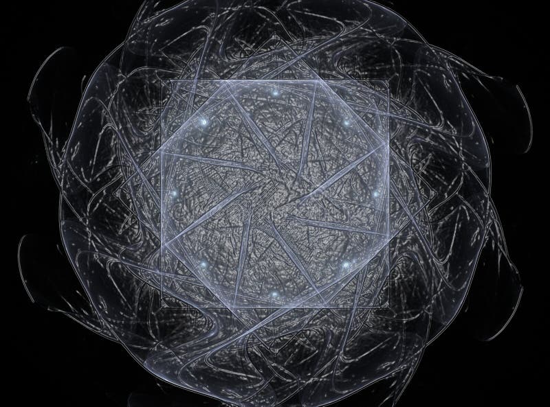 An Abstract Computer Generated Modern Fractal Design on Dark Background ...