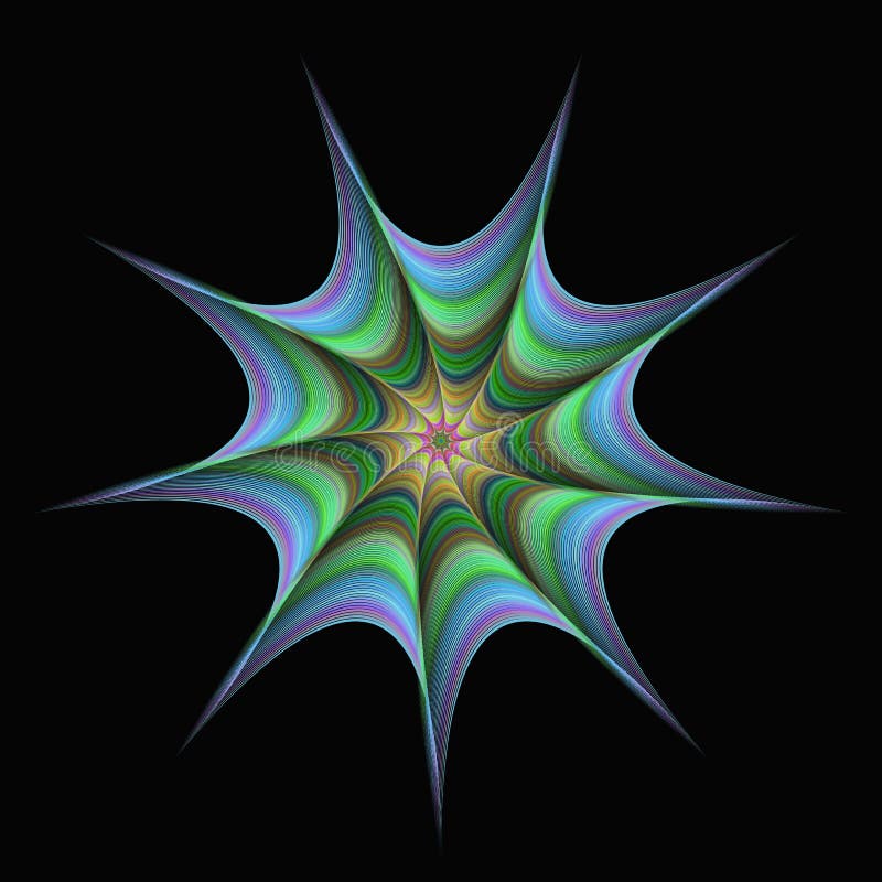 Abstract Twisted Star Fractal Design Stock Vector - Illustration of ...