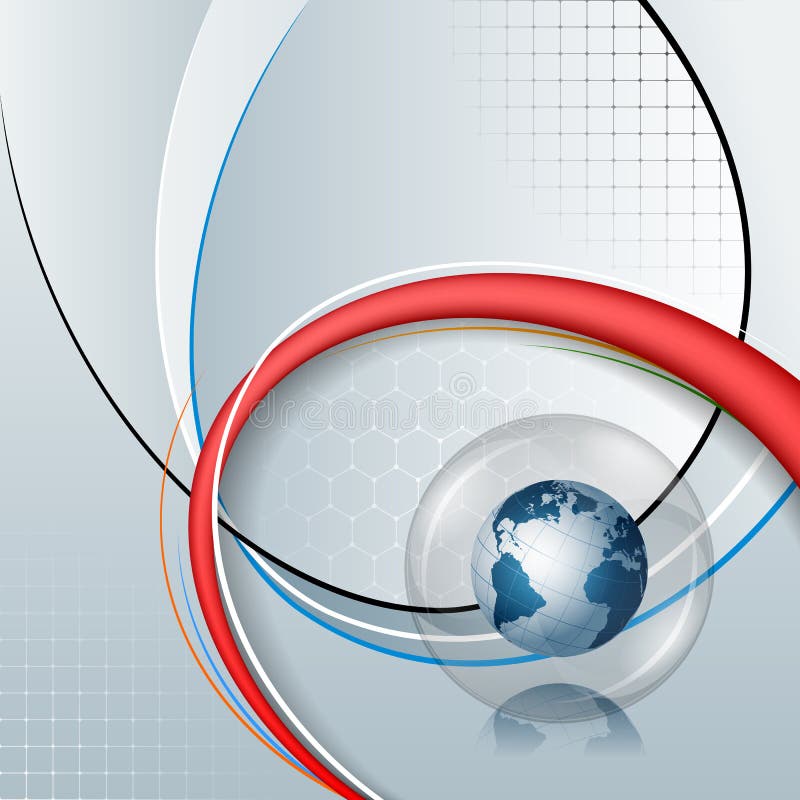 Abstract Computer Graphic of Earth Globe Inside Glass Sphere on Linear ...