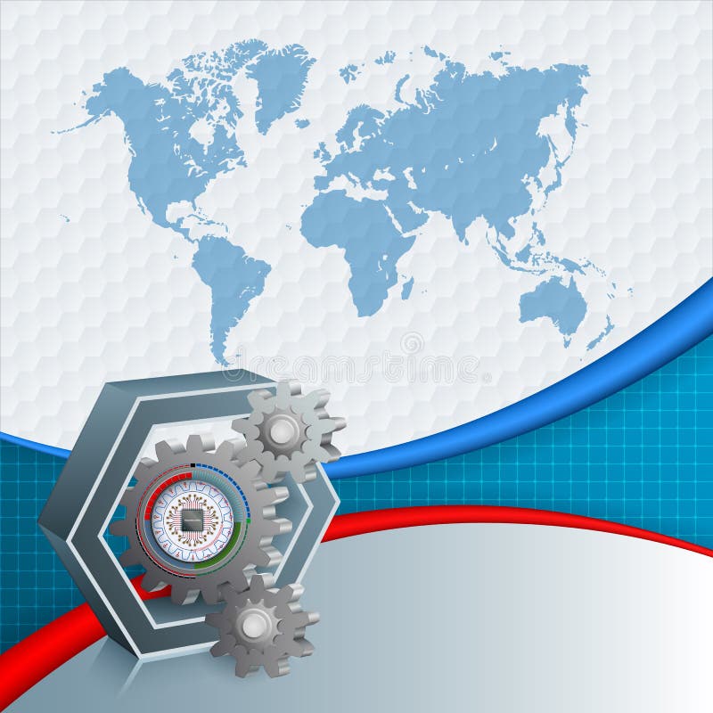 Computer Graphic, Template Science Background with Microscope Stock ...