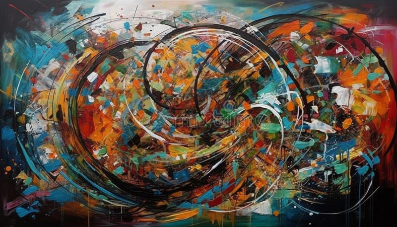 Abstract Computer Graphic Shapes Create a Futuristic, Vibrant Painted ...