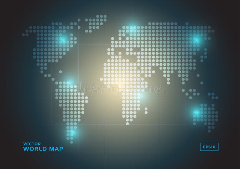 World map of round dots. stock vector. Illustration of graphic - 140325152