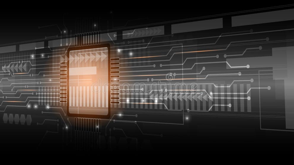 Abstract Computer Microprocessor Circuit Board Background Stock