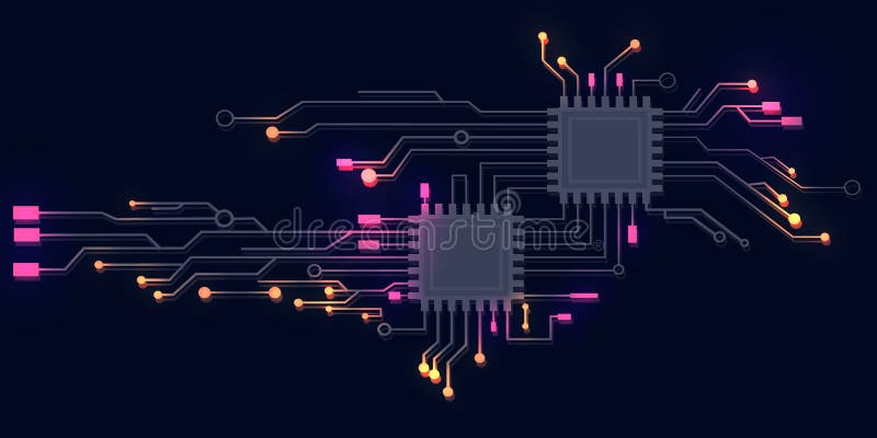 Abstract Computer Microprocessor Circuit Board Stock Illustration Illustration Of Text