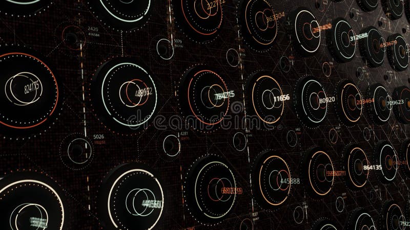 Abstract Computer Monitor with Processing Program on Black Background ...