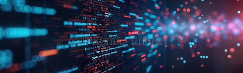 Abstract Computer Screen Displays Complex Programming Code Colorful Lines Of Code Represent