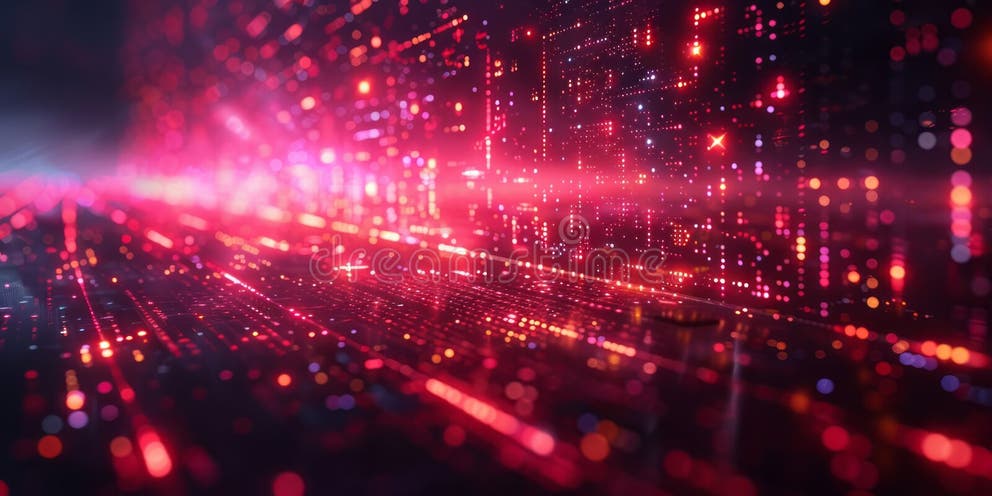 Abstract Computer Screen with Illuminated Lights Stock Illustration ...