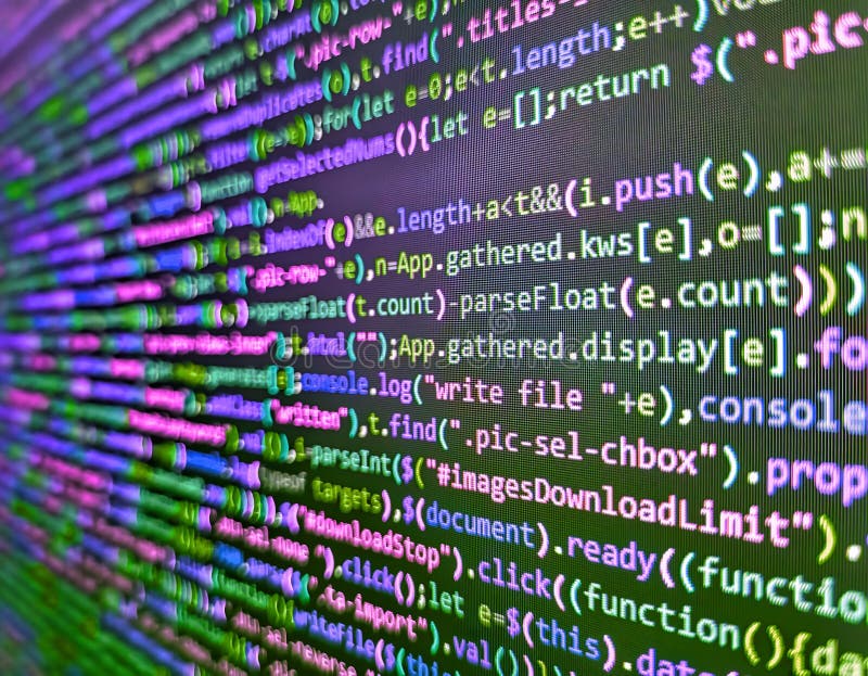 Abstract Computer Script About Big Data And Blockchain Database Coding