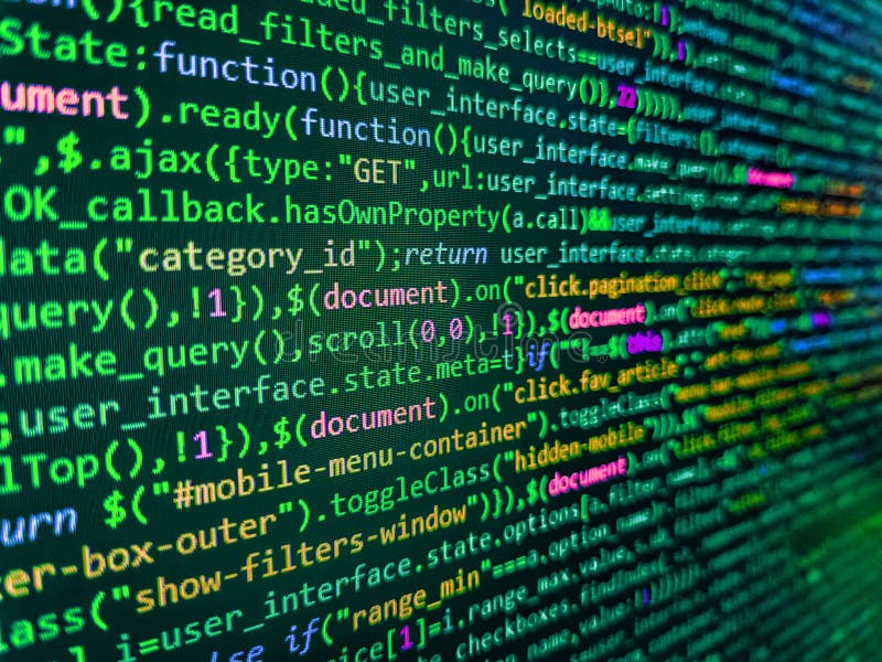 Abstract Computer Script About Big Data And Blockchain Database Php Code On Blue Background In