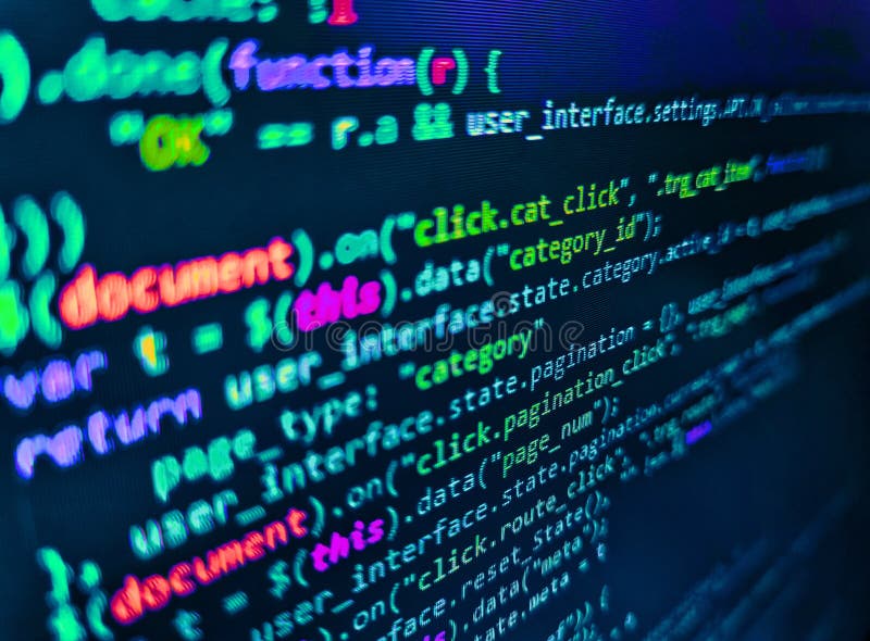 Abstract Computer Script About Big Data And Blockchain Database Python Programming Developer