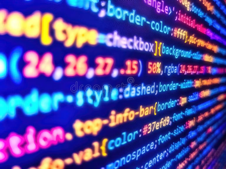 Abstract Computer Script Code Internet Security Hacker Prevention Web Working On Computer