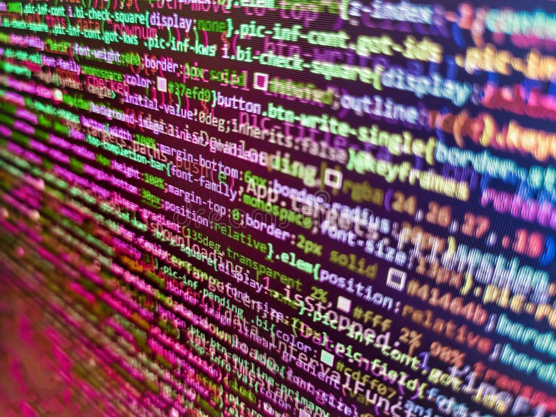 Modern Tech. Abstract Technological Background with Digits and Lines. Program Code PHP HTML CSS ...