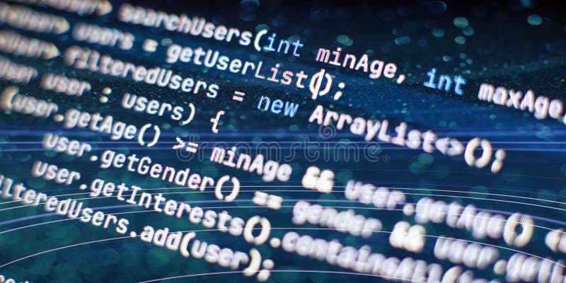 Abstract Computer Script Code. Programming Code Screen of Software ...