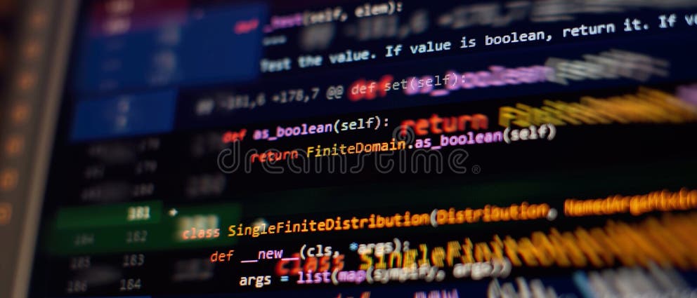 Abstract Computer Script Code. Programming Code Screen of Software Developer. Stock Illustration ...
