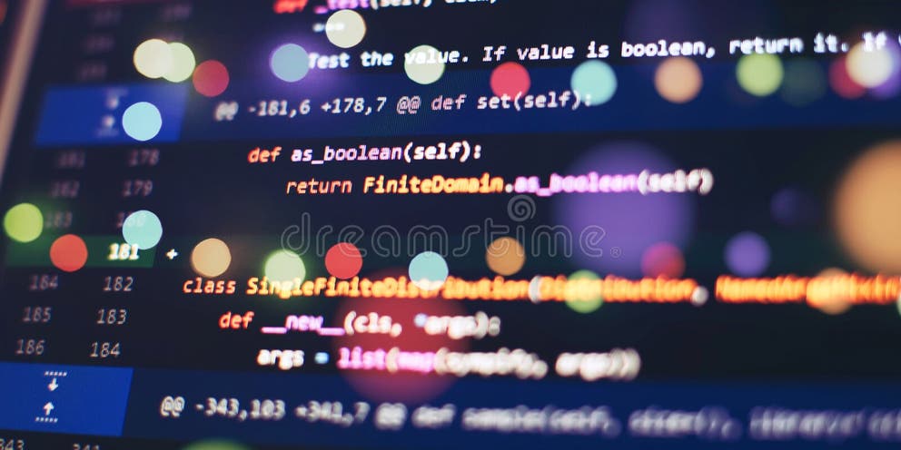 Abstract Computer Script Code. Programming Code Screen of Software Developer. Stock Photo ...