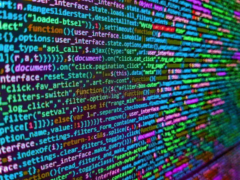 Abstract Computer Script Code Programming Coding With Editor Colorful Themes Front End