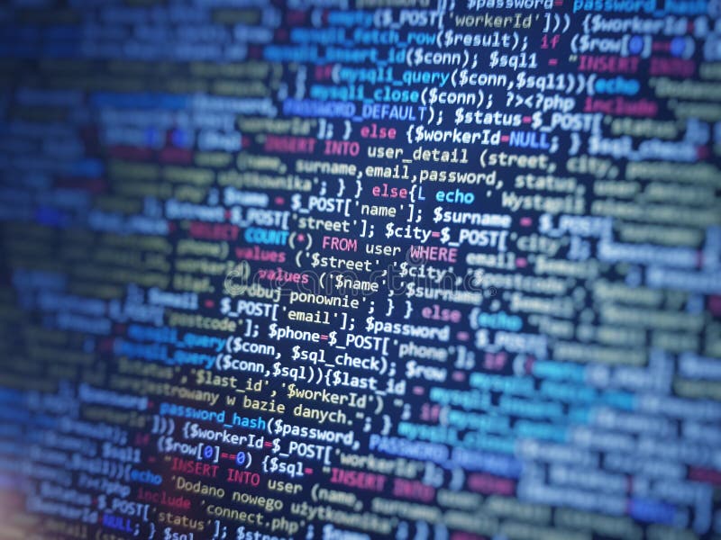 Abstract Computer Script Code Programming Code Screen Of Software Developer Stock Image Image 0456